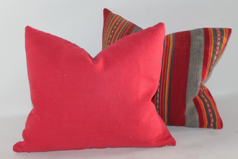 Pair of Vintage Peruvian Striped Pillows at 1stDibs