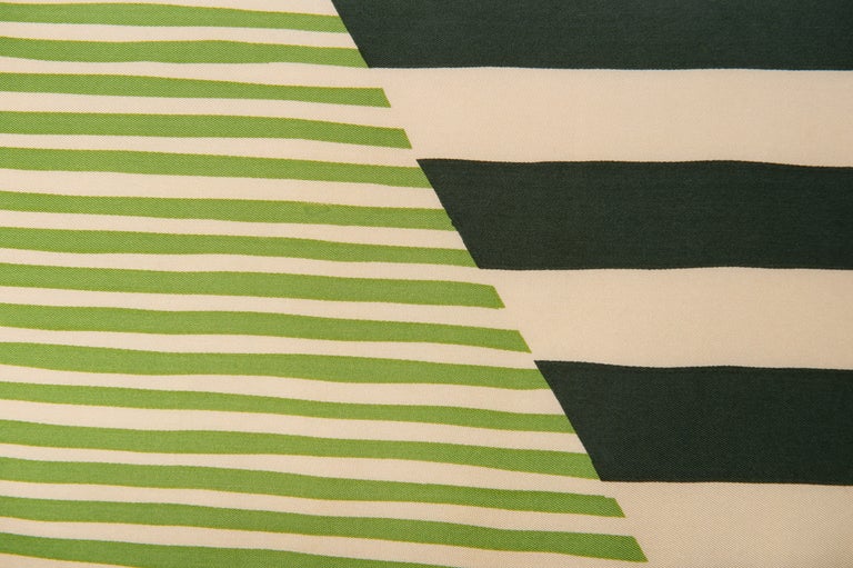 Pair of Vintage Pierre Cardin Green Geometric Silk Fabric and Irish ...