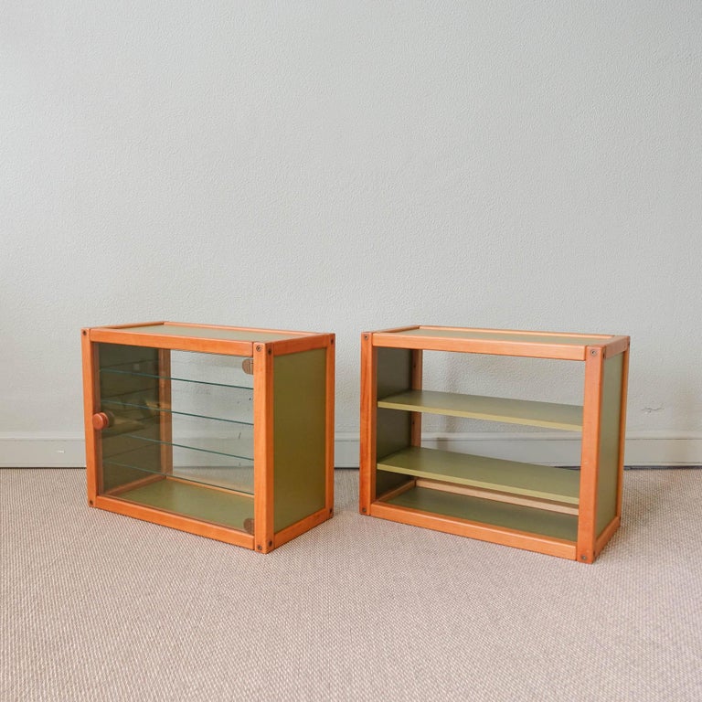 Pair of Vintage Profilsystem Collection Glass Storage Units by Elmar ...
