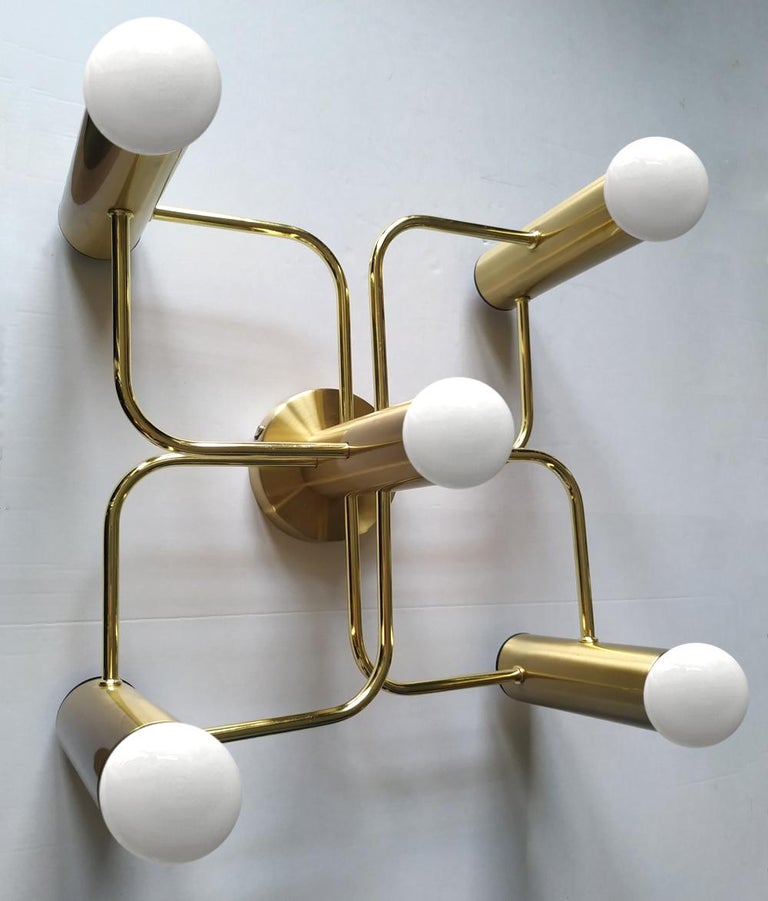 Pair of Vintage Sculptural Ceiling or Wall Flush Mounts Chandeliers For ...