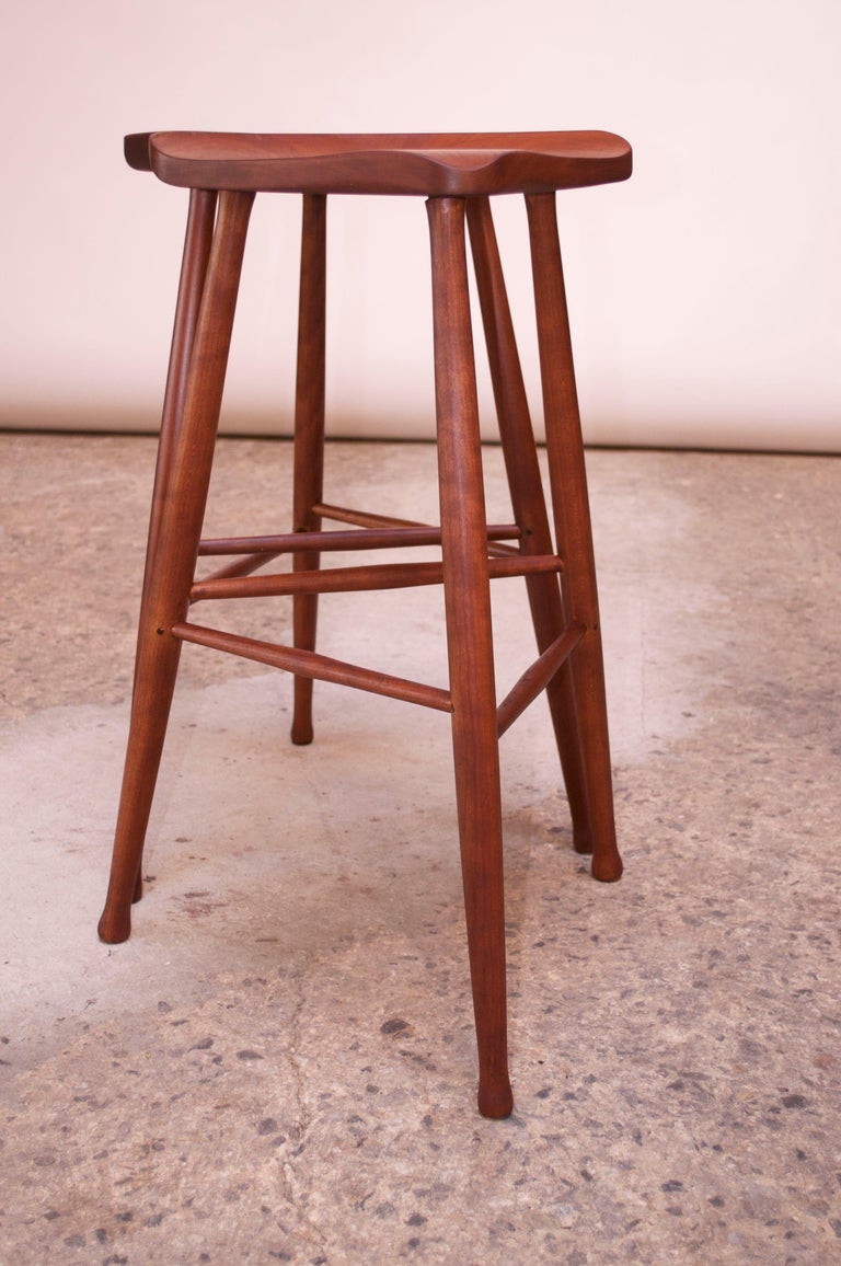 Pair of Vintage Solid Walnut Studio Craft Bar Stools by David Scott For ...