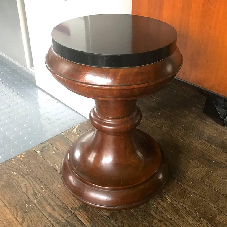 Pair of Vintage Staved Mahogany Chess Piece Table Stool Bohemian Plant ...