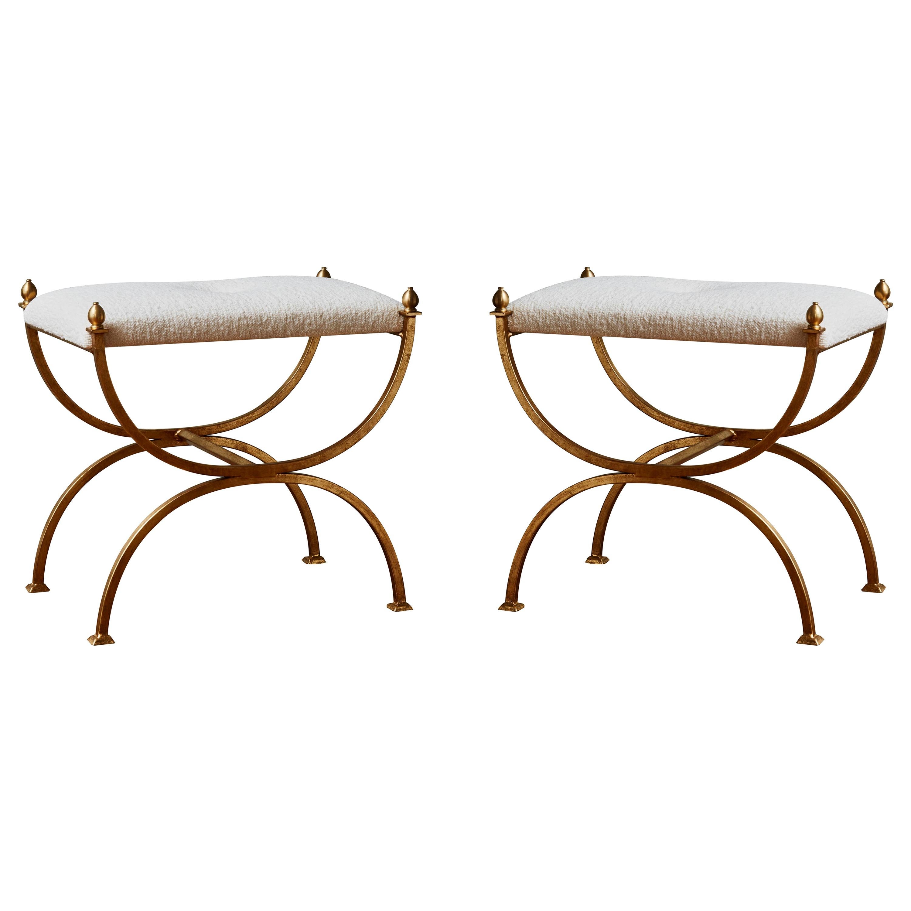 Italian Pair of Stools at 1stDibs