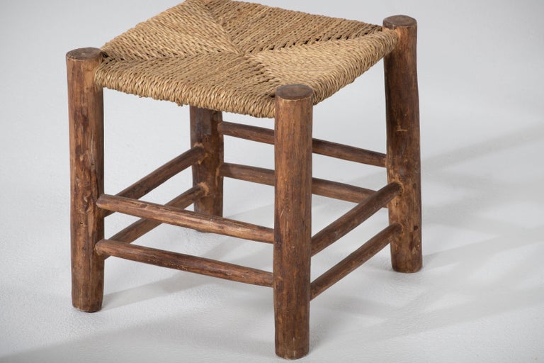 Pair of Vintage string Stools, France, 1960 For Sale at 1stDibs