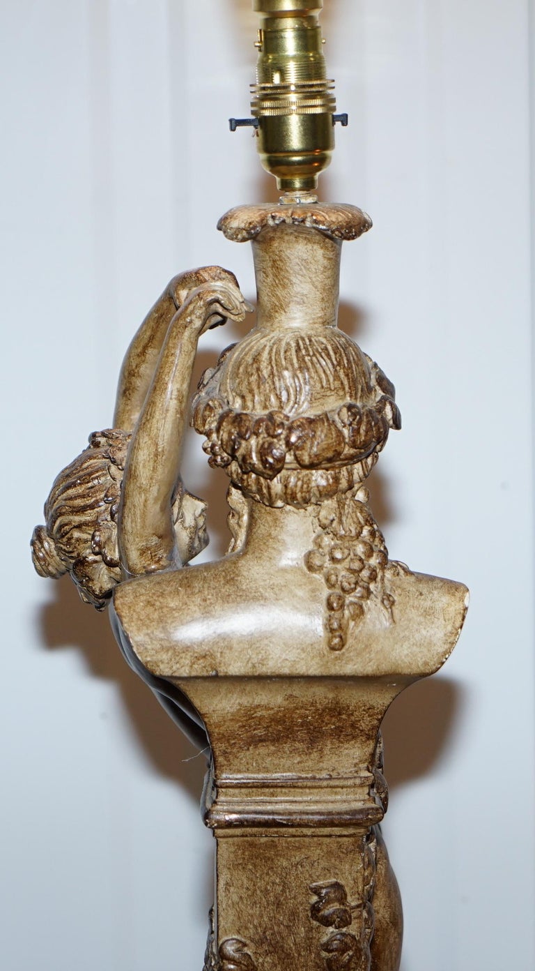 Pair of Vintage Style Maiden Seducing Zeus Statue Table Lamps Nicely ...