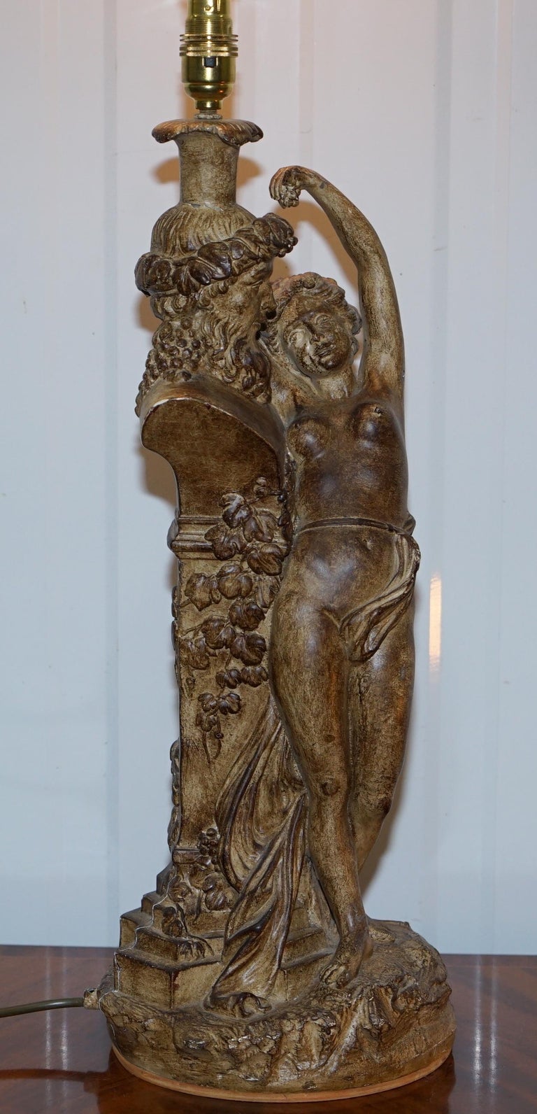 Pair of Vintage Style Maiden Seducing Zeus Statue Table Lamps Nicely ...