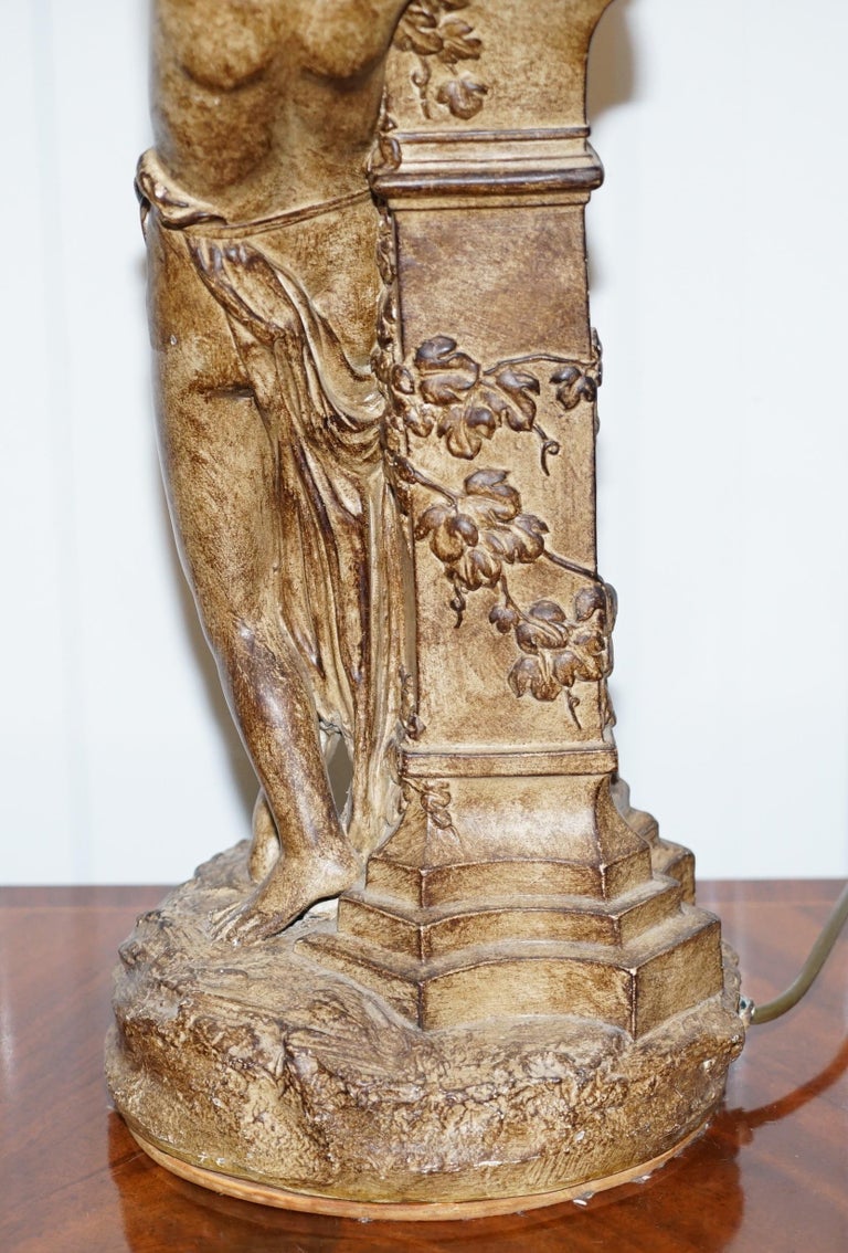 Pair of Vintage Style Maiden Seducing Zeus Statue Table Lamps Nicely ...