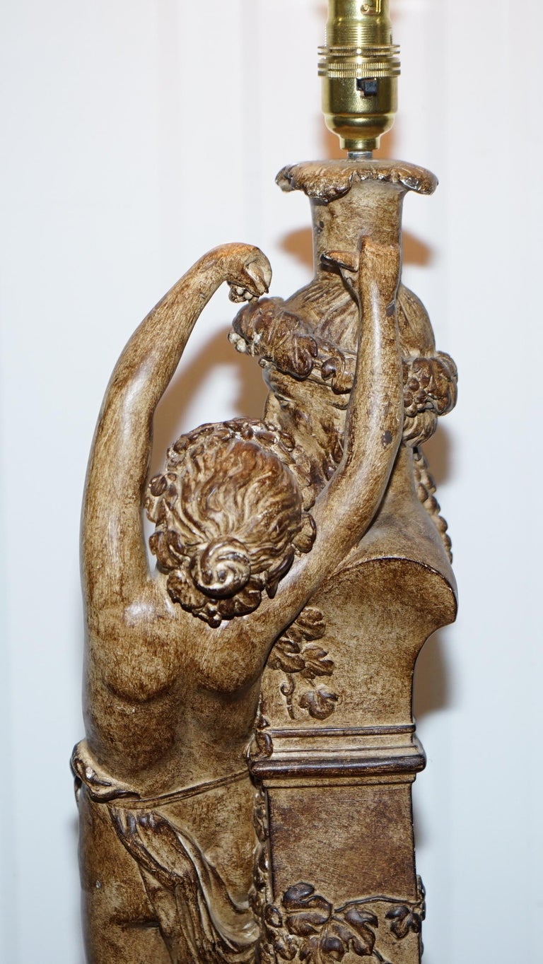 Pair of Vintage Style Maiden Seducing Zeus Statue Table Lamps Nicely ...