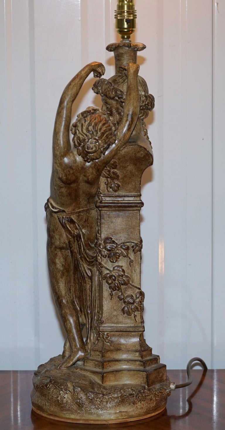 Pair of Vintage Style Maiden Seducing Zeus Statue Table Lamps Nicely ...