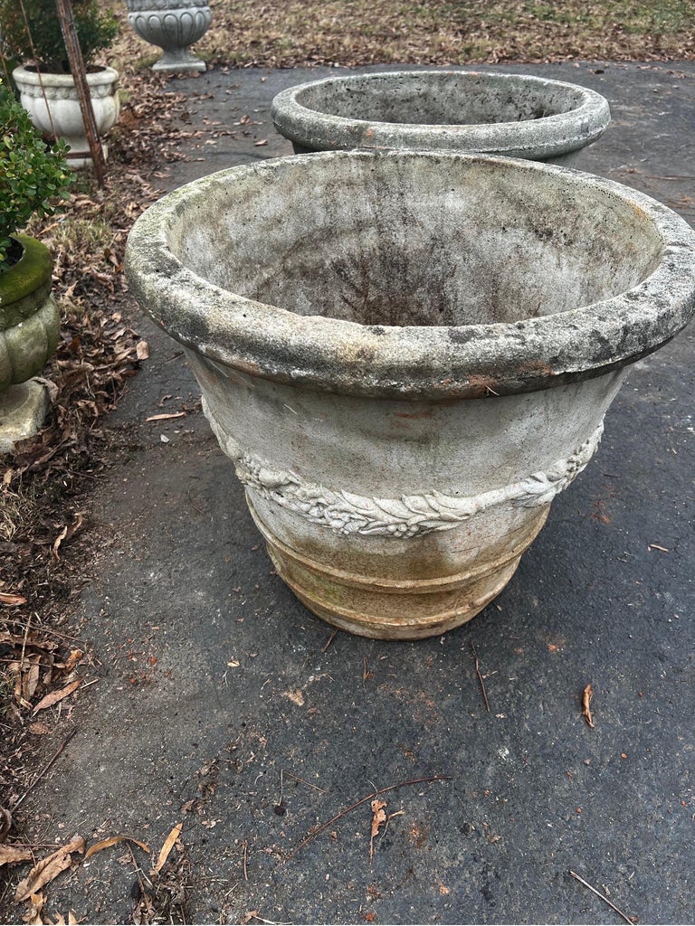Pair of Vintage Swag Motif with Grape Vine Stone Planters For Sale at ...
