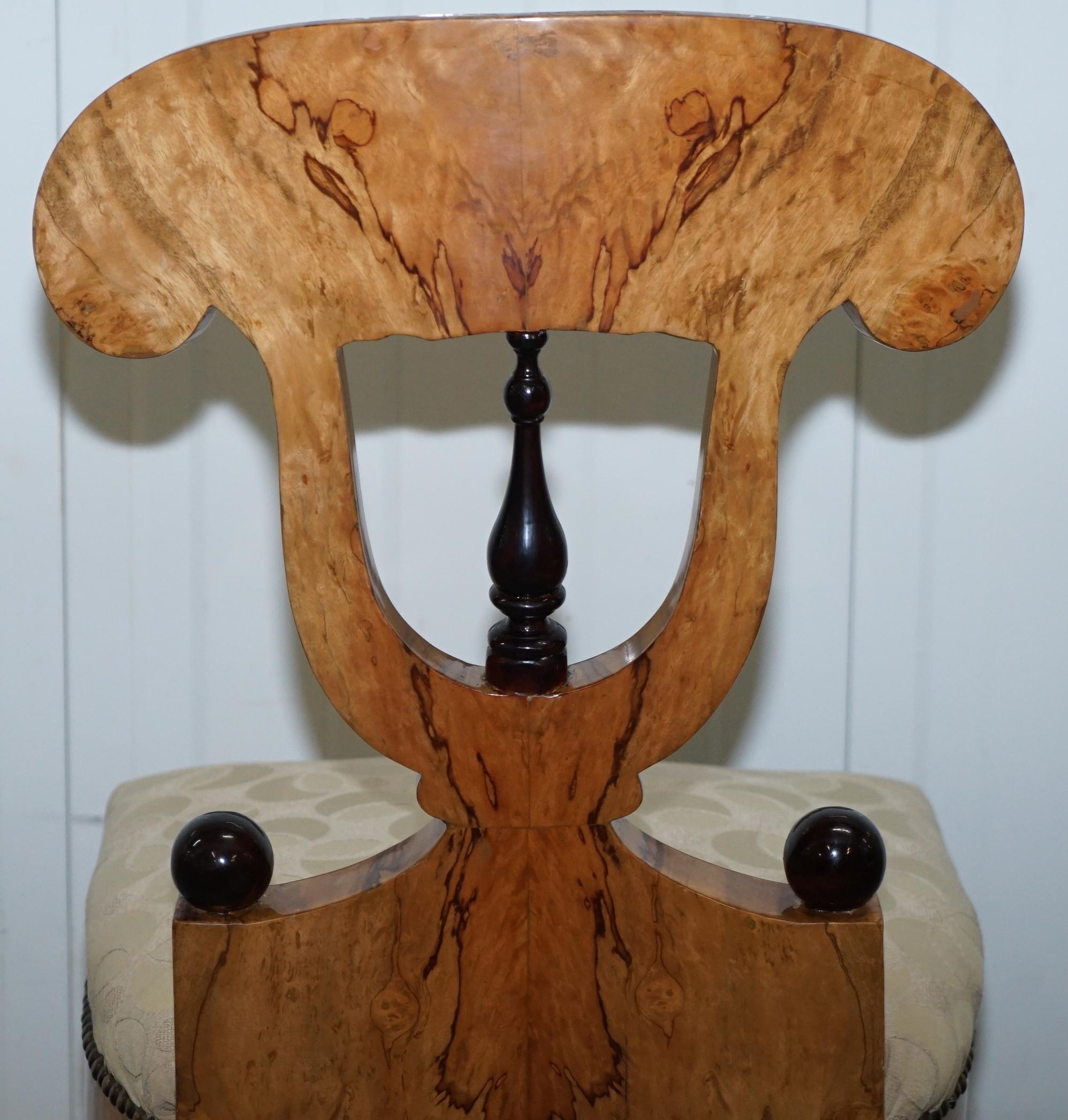 Pair of Vintage Swedish Birch Biedermeier Chairs with Lovely Timber ...