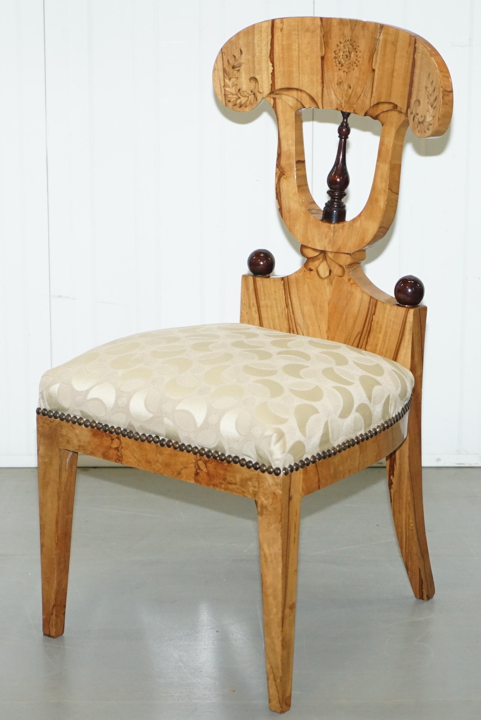 Pair of Vintage Swedish Birch Biedermeier Chairs with Lovely Timber ...