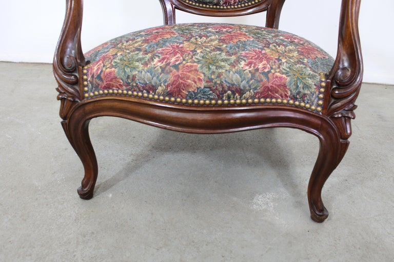 Pair of Vintage Victorian Parlor Set Ladies and Gentleman Chairs at 1stDibs