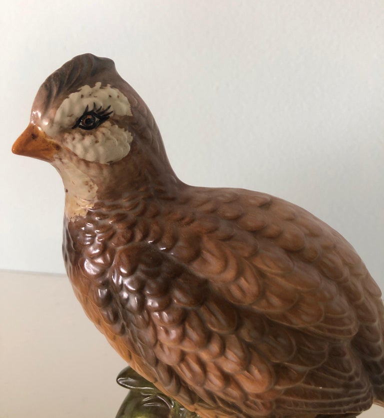 Pair of Vintage Victorian Style Hand Painted Ceramic Quails at 1stDibs