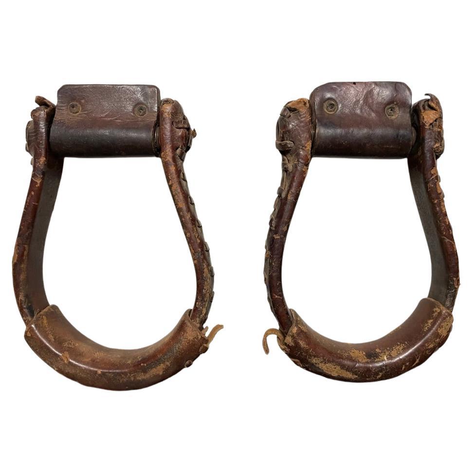 Antique Forged Iron Western Spurs with Leather and Brass Accent For ...