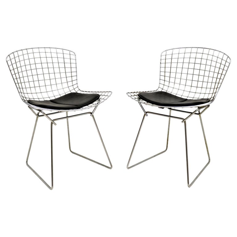 Pair of Vintage Wire Chairs by Harry Bertoia For Sale at 1stDibs