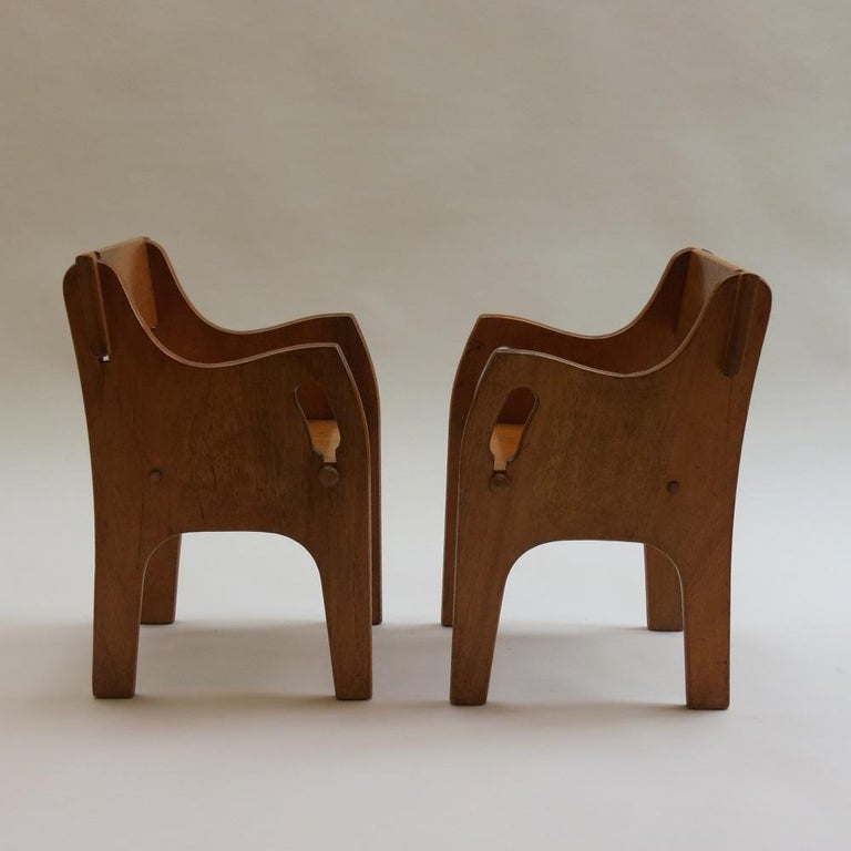 Pair of Vintage Wooden Childs Chairs CC41 1940s at 1stDibs