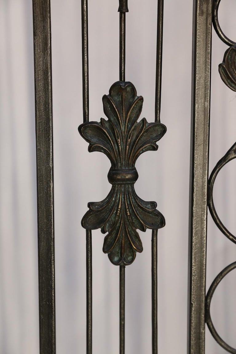 Pair of Vintage Wrought Iron Filigree Gates For Sale at 1stDibs