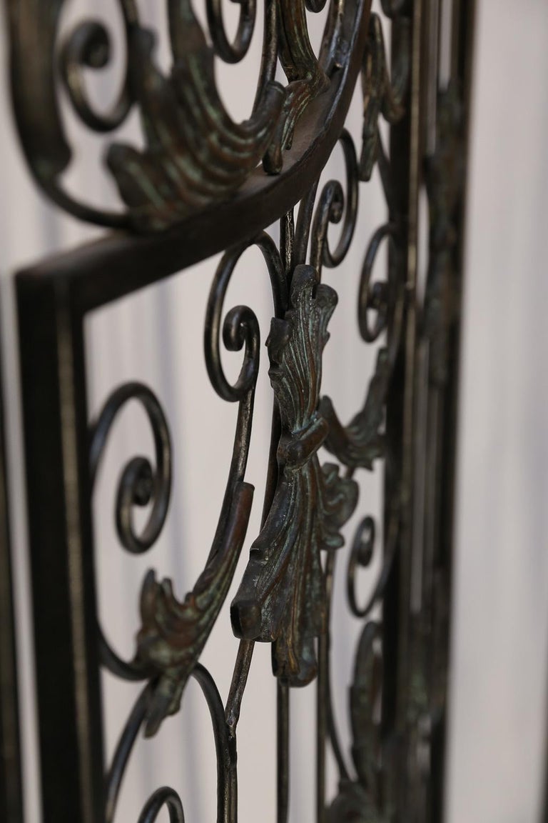 Pair of Vintage Wrought Iron Filigree Gates For Sale at 1stDibs