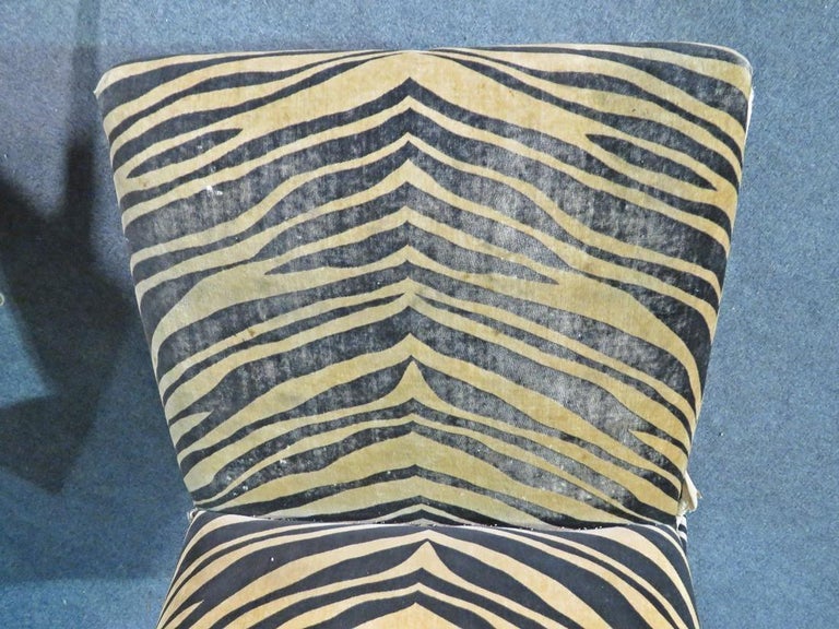 Pair of Vintage Zebra Print Lounge Chairs For Sale at 1stDibs