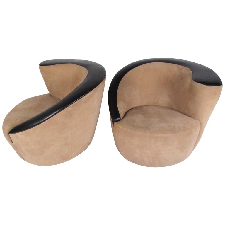 Pair of Vladimir Kagan Corkscrew Swivel Chairs for Directional at 1stDibs