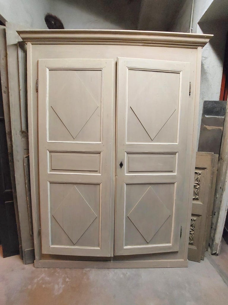 Pair of wall cabinets, lacquered placard with carved lozenges, 19th ...