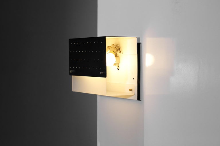 Pair of Wall Lamps Pierre Vandel Perforated Metal Perplex 70s Jacques ...
