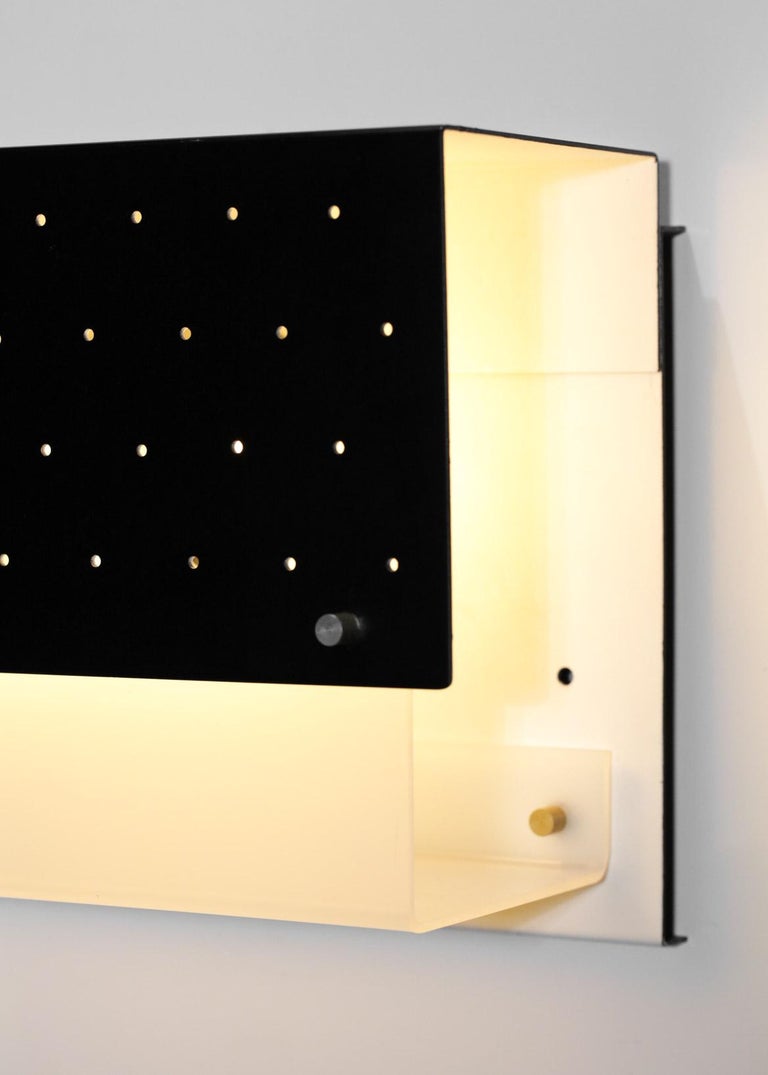 Pair of Wall Lamps Pierre Vandel Perforated Metal Perplex 70s Jacques ...