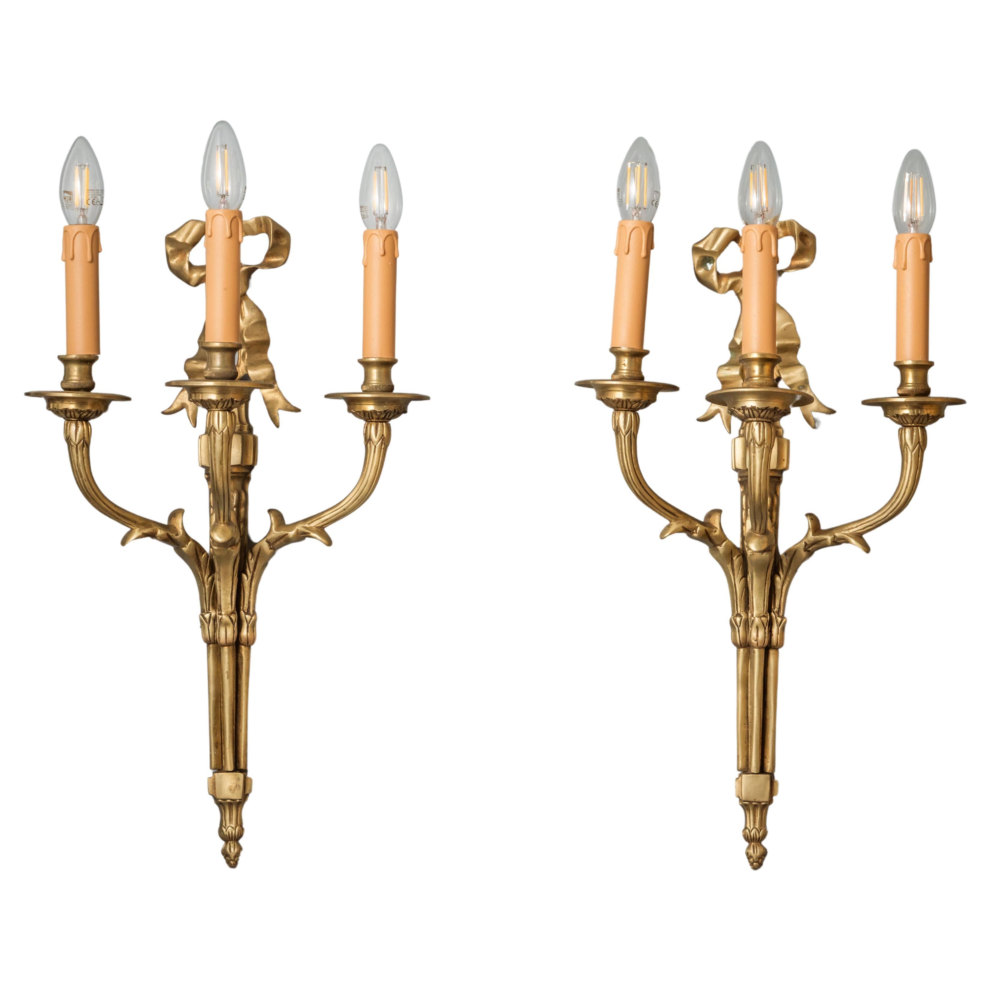 Pair of wall lamps / sconces Classicism For Sale at 1stDibs