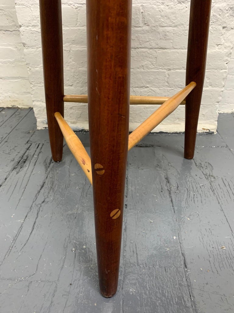 Pair of Walnut and Maple Studio Stools For Sale at 1stDibs
