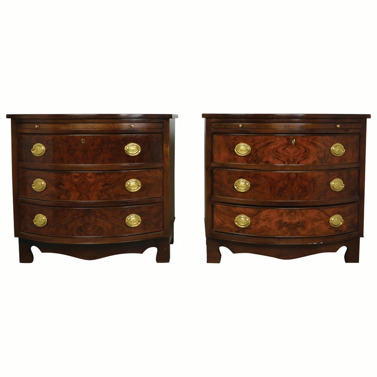Pair of Walnut Bachelor Chests For Sale at 1stDibs