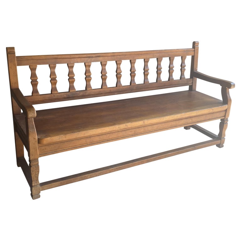 Pair of Walnut Benches, Sold Separately, Florence, IT, 1840's For Sale at 1stDibs