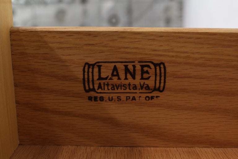 Pair of Walnut Lane Step Tables One Drawer Floating Tops Brass Ball ...