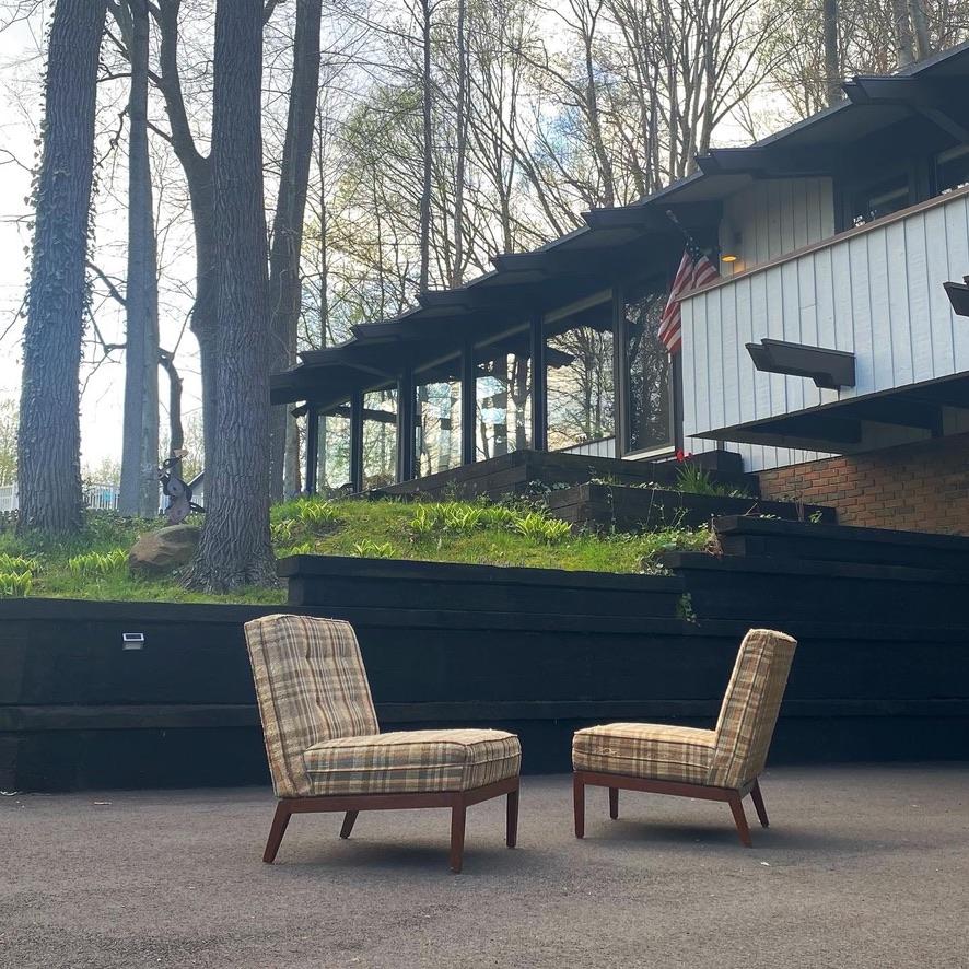 Pair of Walnut Lounge Chairs by Florence Knoll for Knoll Associates ...