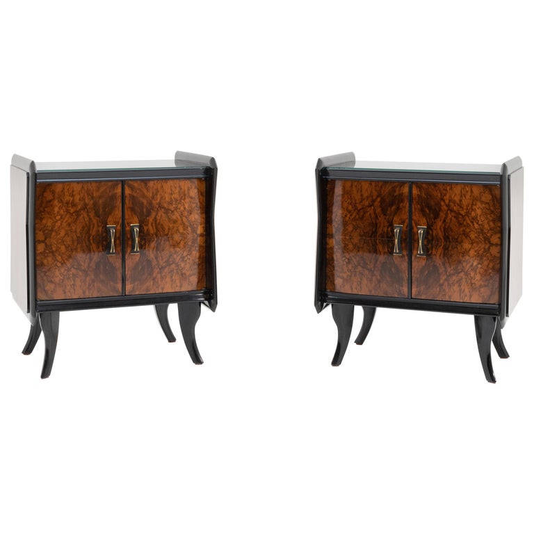 Pair of Walnut Nightstands, Italy, Mid-20th Century at 1stDibs ...