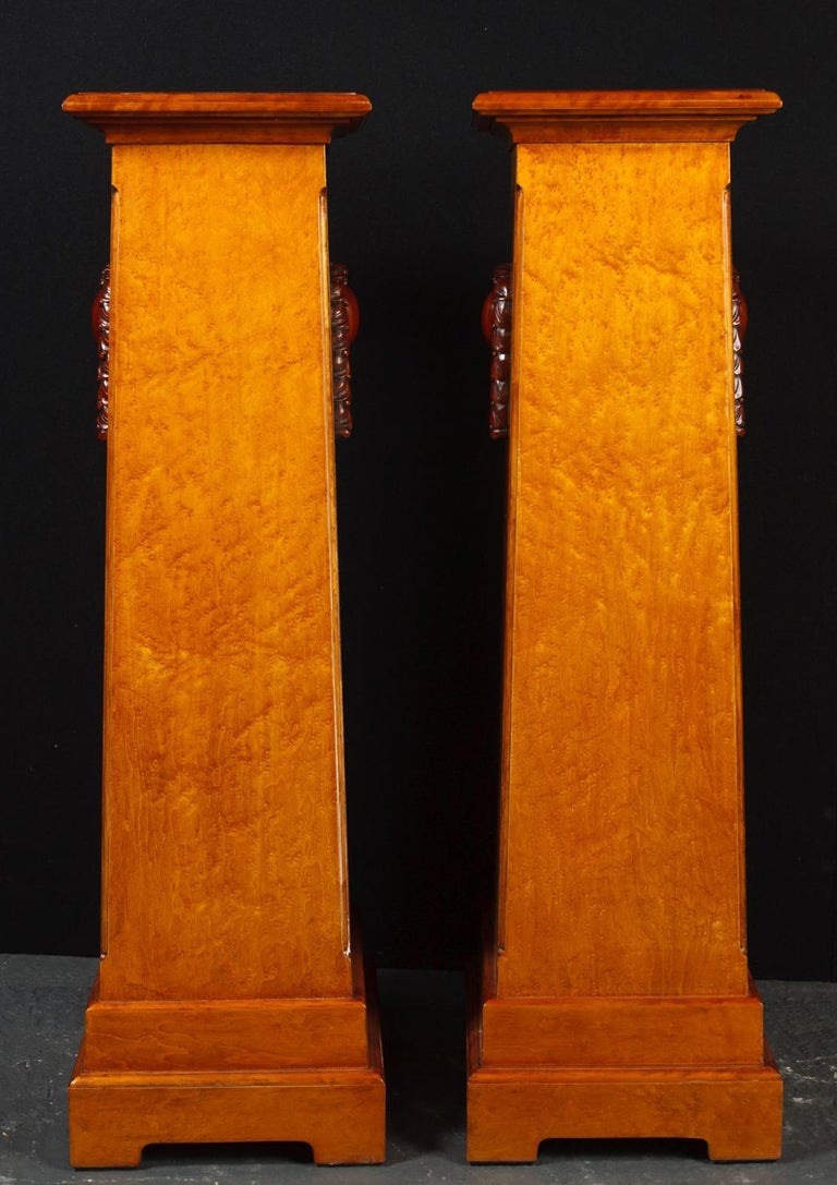 Pair of Walnut Plinths Pedestal Table Stands Deco For Sale at 1stDibs