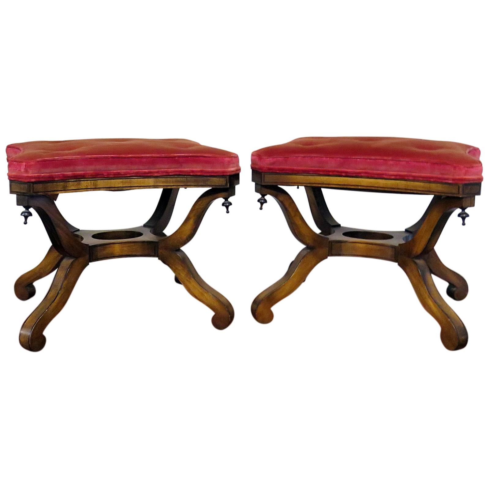 Pair of Classical Mahogany Footstools For Sale at 1stDibs