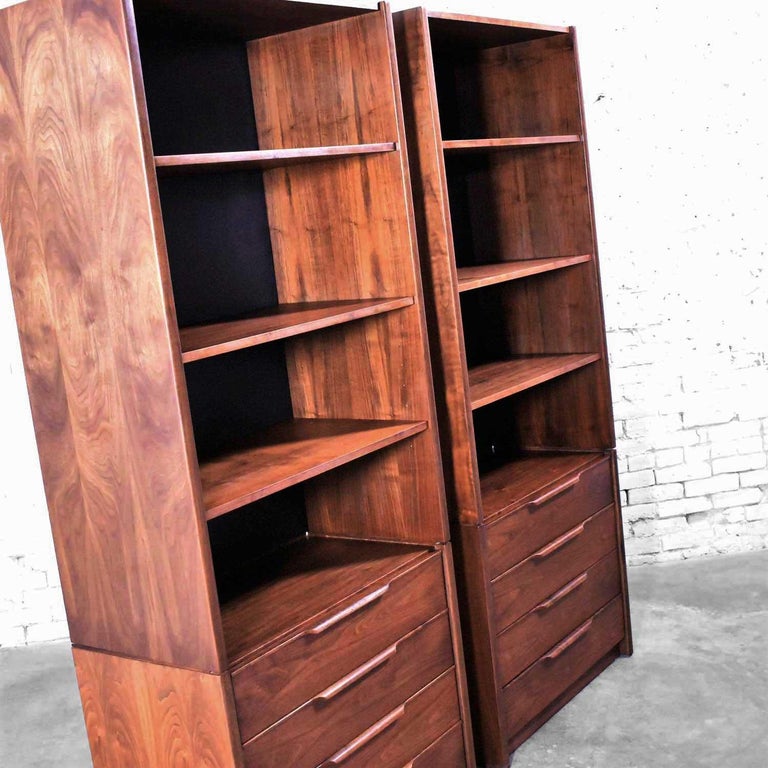 Pair of Walnut Scandinavian Modern Style Bookcase Storage Units by ...