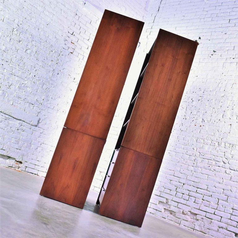 Pair of Walnut Scandinavian Modern Style Bookcase Storage Units by ...