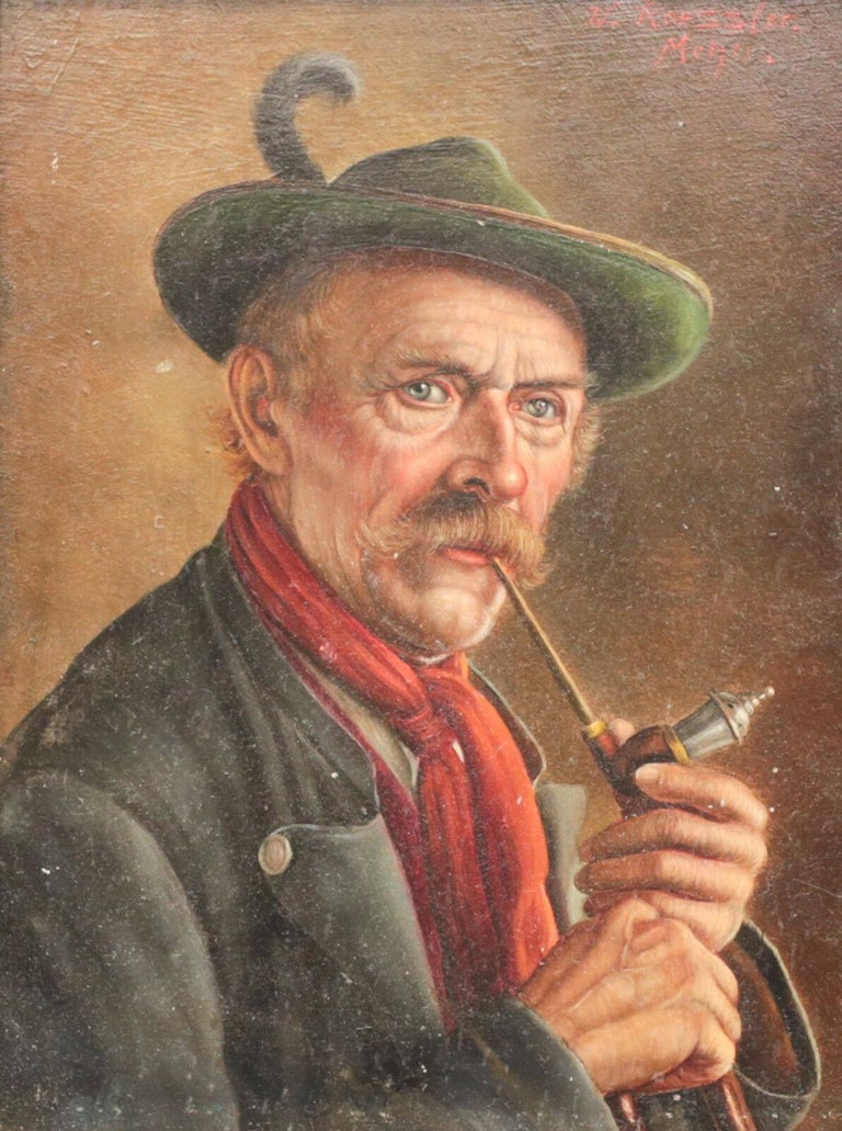 Pair of Walter Roessler Oil on Board Portrait Paintings, Elder Men For ...