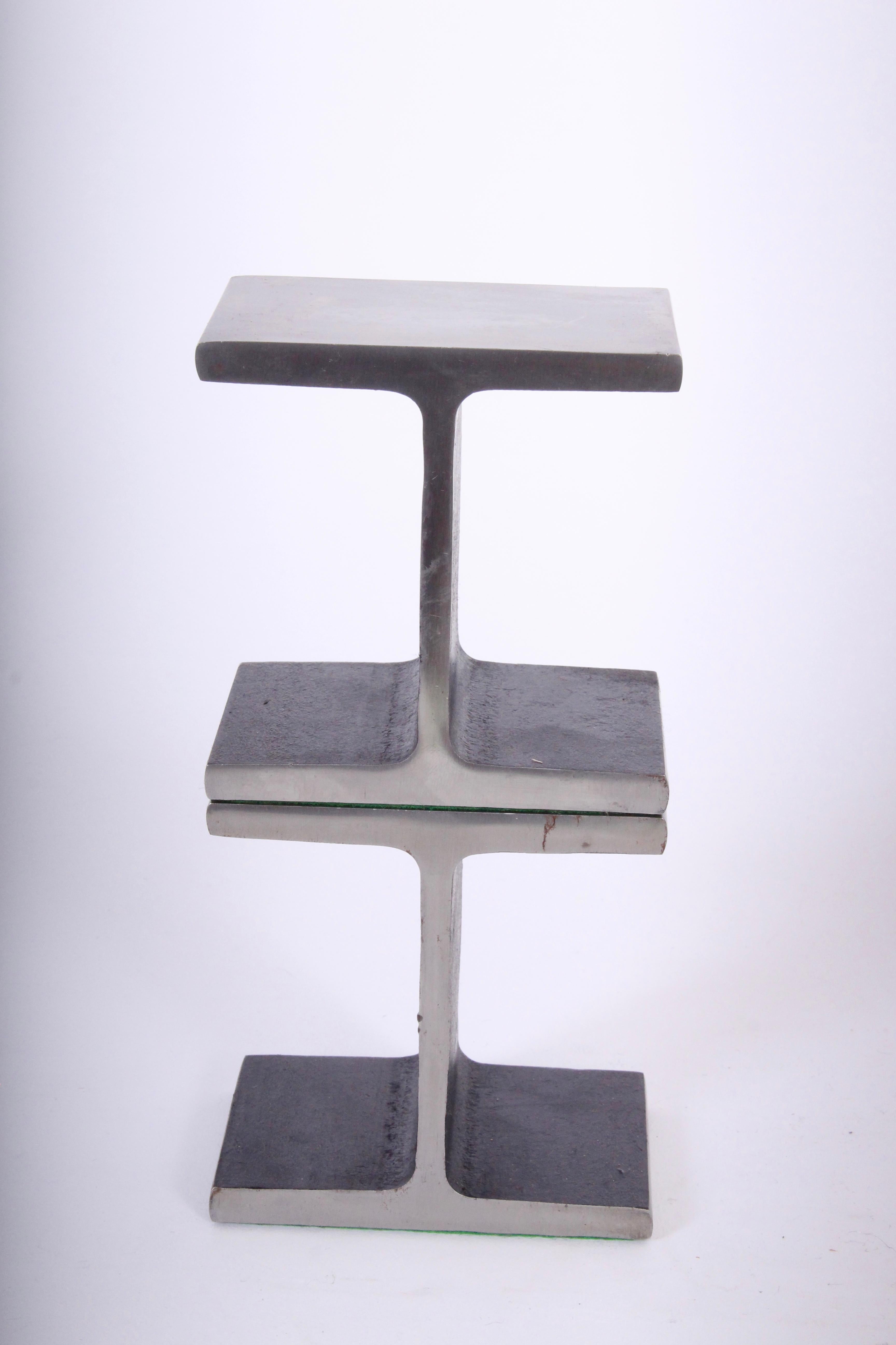 Pair of Ward Bennett Style Steel I Beam Bookends, 1970s at 1stDibs