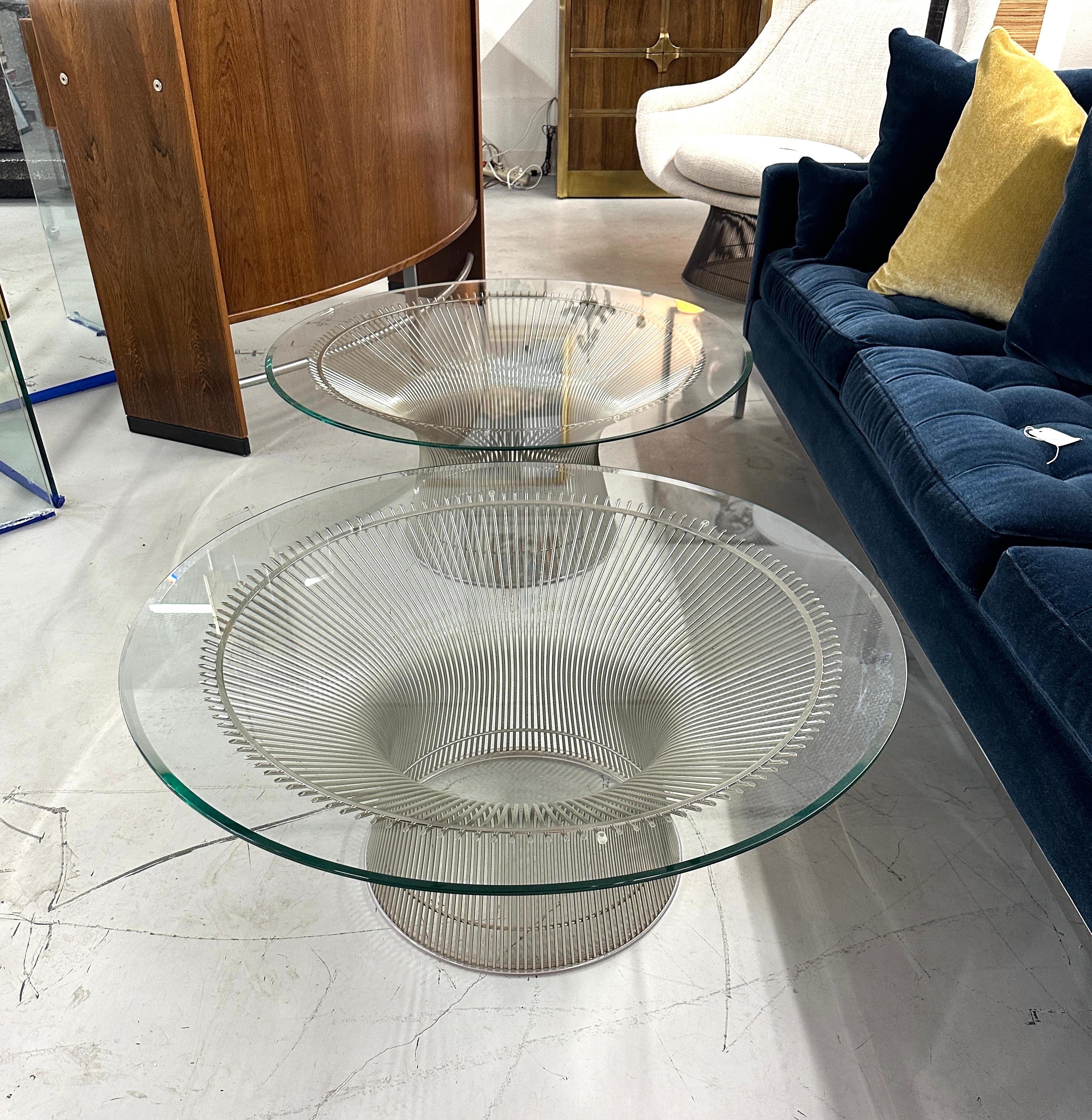 Pair of Warren Platner for Knoll 36 inch Polished Nickel Tables For ...