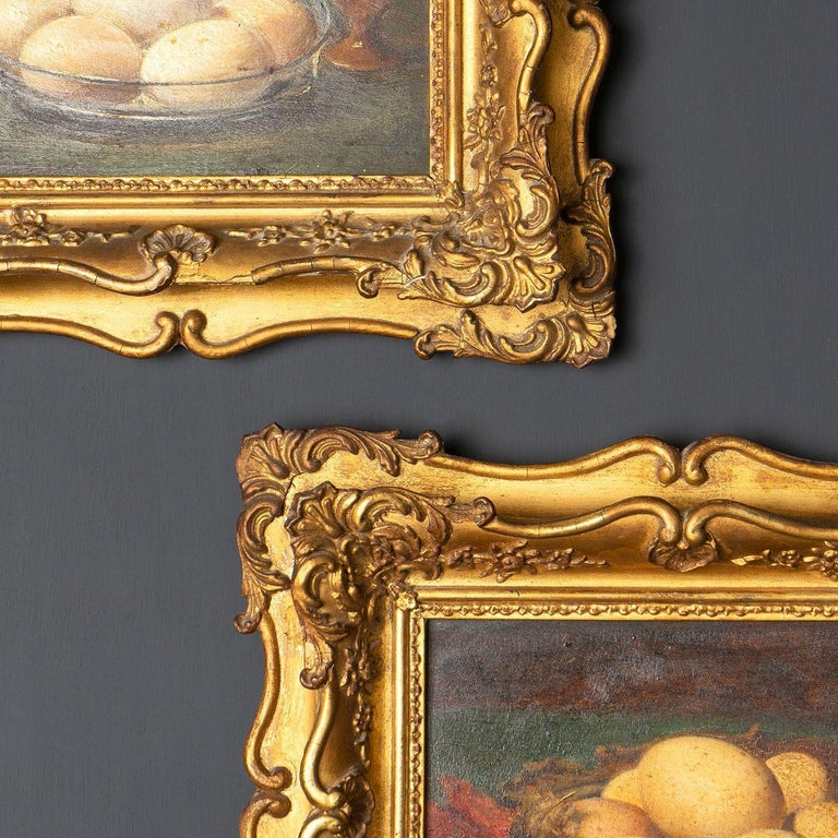 Pair of Welsh Egg Still Life Oils by George Frederick Harris, Early ...