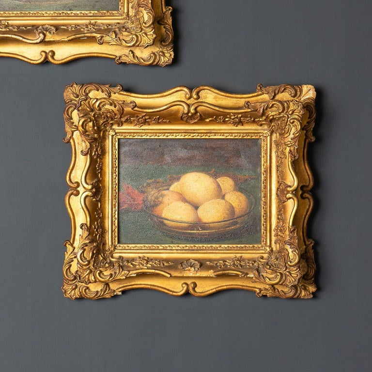 Pair of Welsh Egg Still Life Oils by George Frederick Harris, Early ...