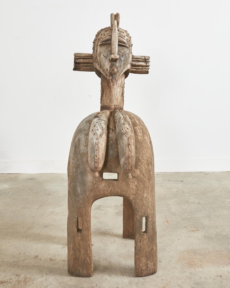 Pair of West African Baga Nimba Carved Fertility Mask Sculptures For ...