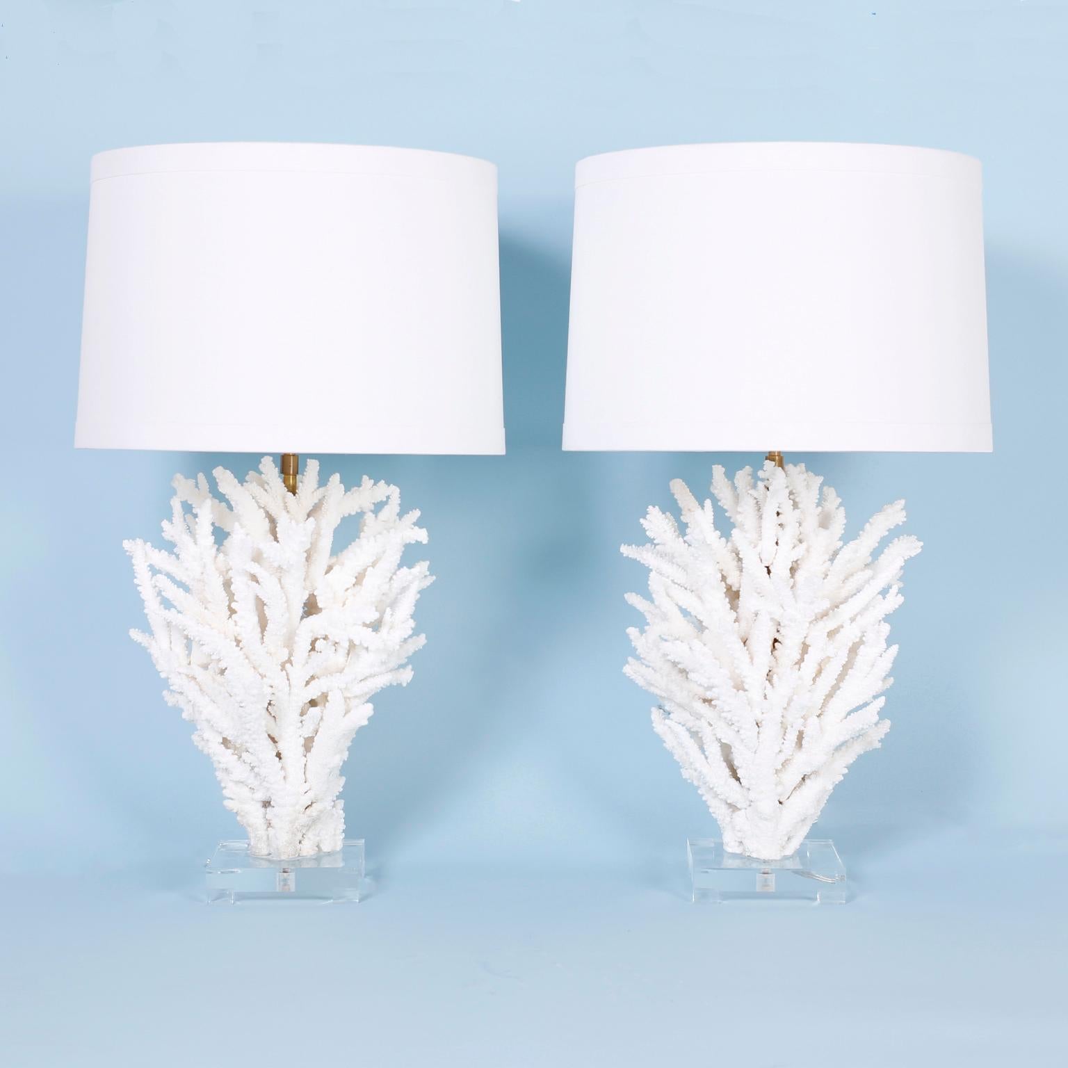 Pair of White Branch Coral Table Lamps at 1stDibs | white coral table ...