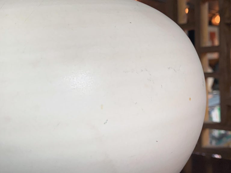 Pair of White Ceramic Globe Table Lamps Attributed to George Scatchard ...