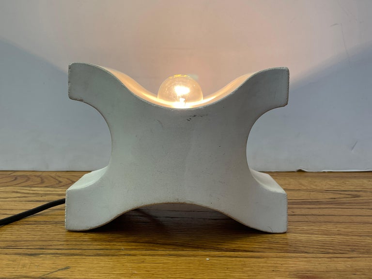 Pair of White Concrete Spotlight Table Lamps For Sale at 1stDibs