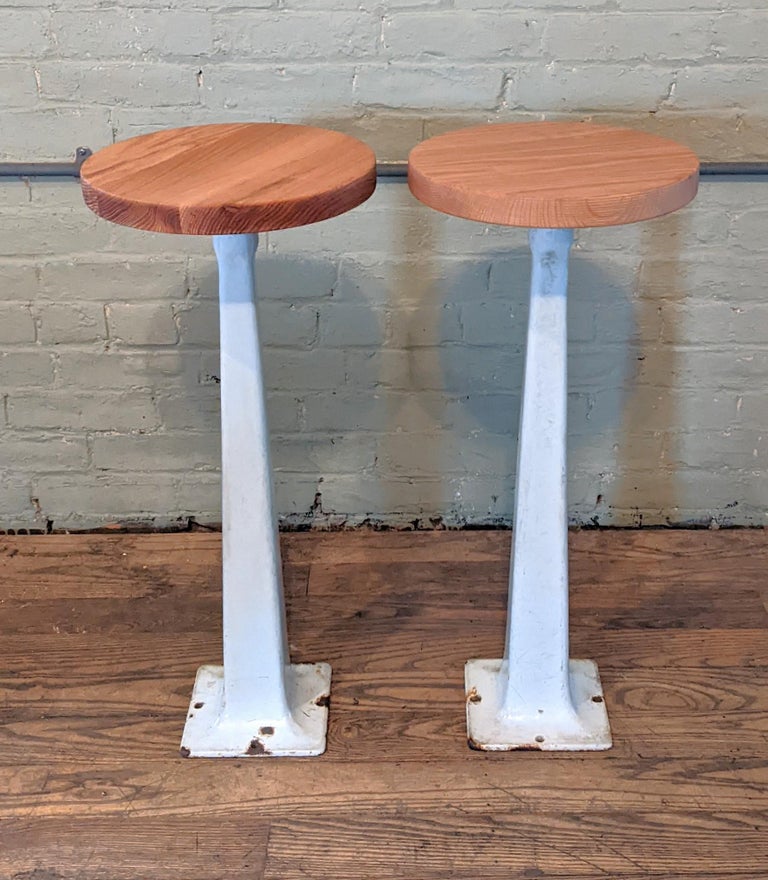 Pair of White Diner Counter Stools For Sale at 1stDibs