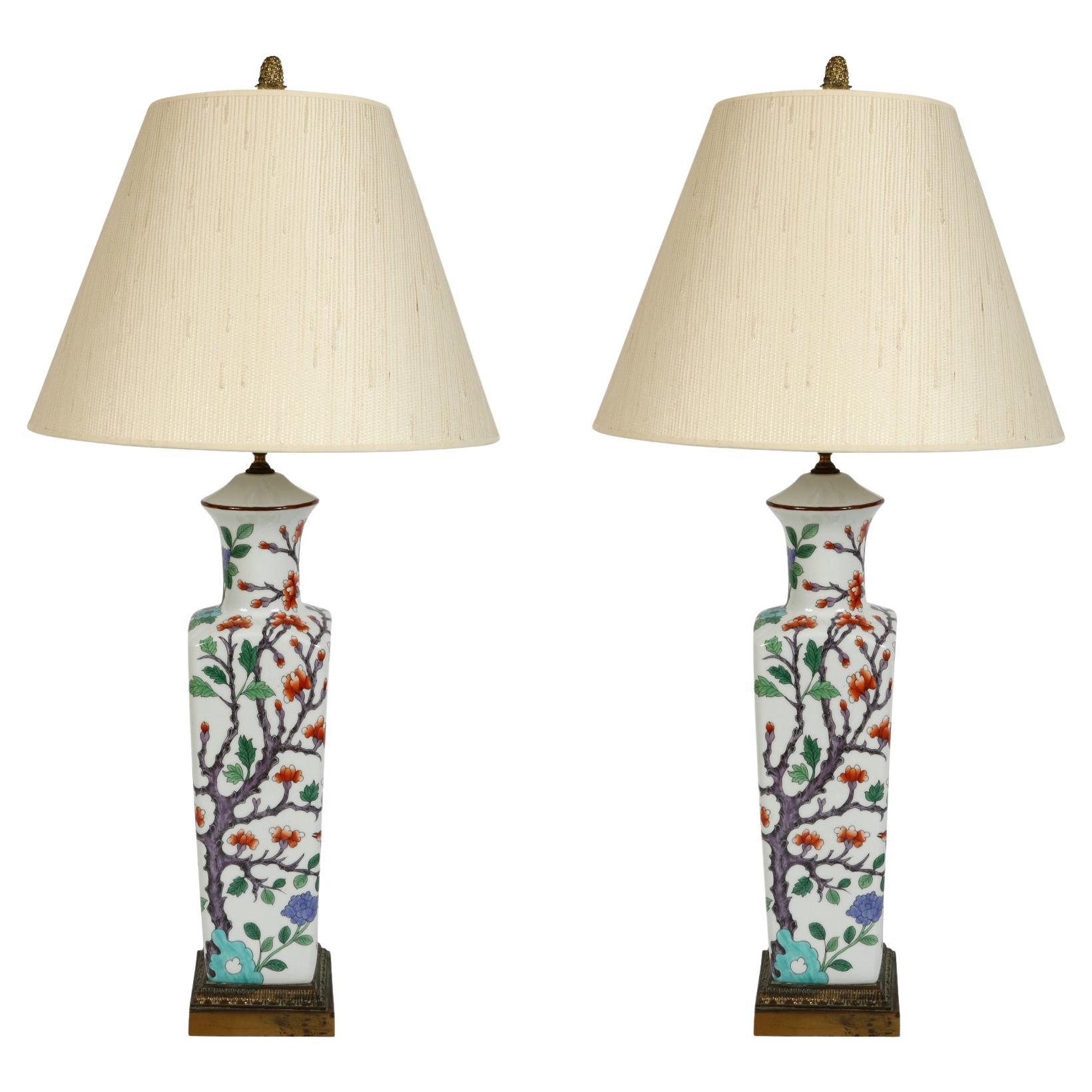 A Stylish French Rectangular Brass Lamp with Eel Skin Panels at 1stDibs